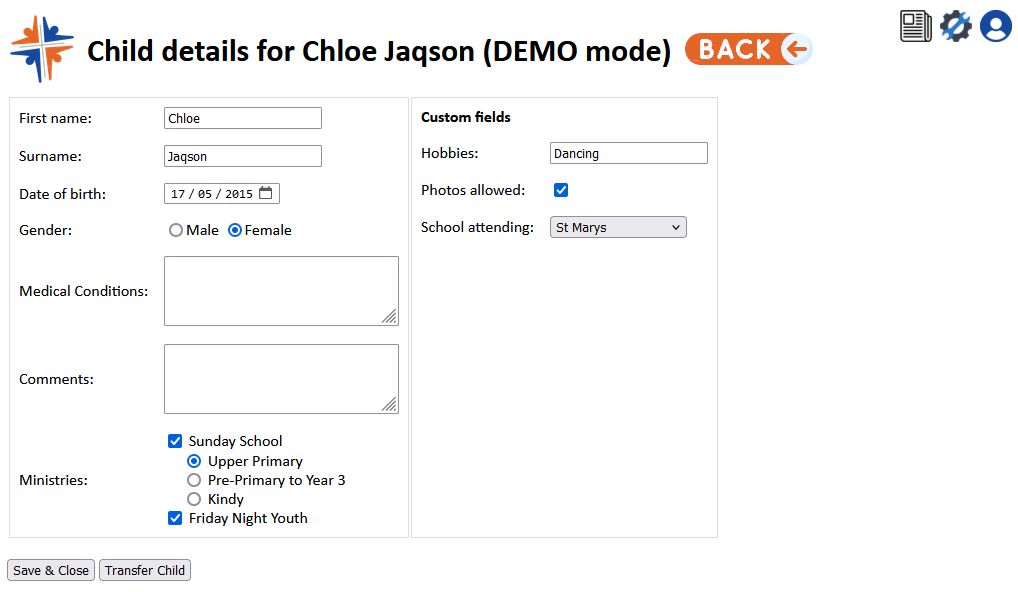 Church4Kids - Sign-in system for churches