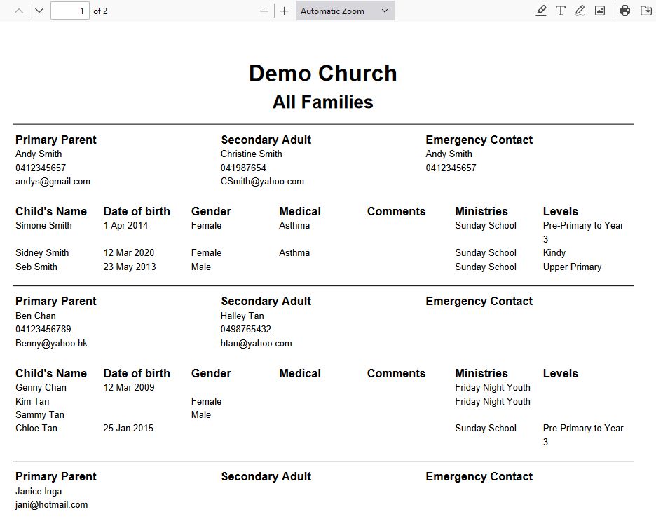 Church4Kids - Sign-in system for churches